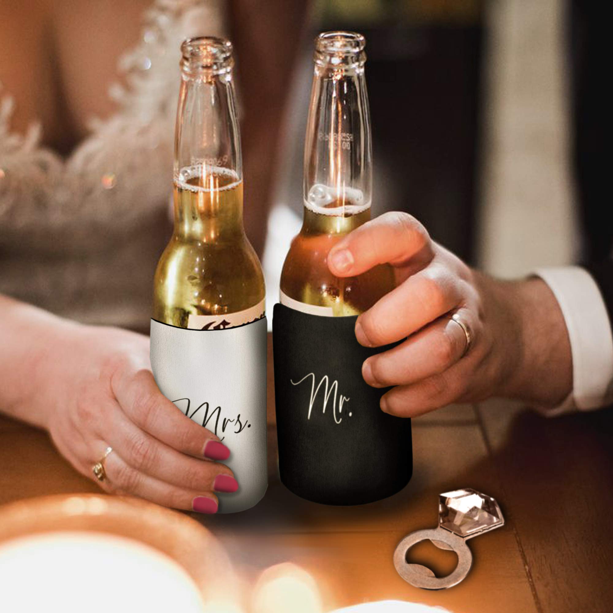 DeLuxe Gifted Mr and Mrs Wine Tumblers, Wedding Presents for Newlyweds, Mr and Mrs Gifts, Bridal Shower Gifts, Wedding Gifts For Husband & Wife - Gift For Couple, Wedding, His and Her Gifts