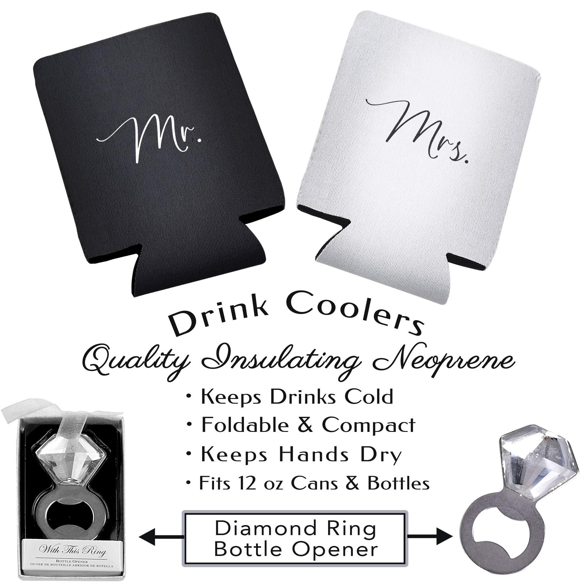 DeLuxe Gifted Mr and Mrs Wine Tumblers, Wedding Presents for Newlyweds, Mr and Mrs Gifts, Bridal Shower Gifts, Wedding Gifts For Husband & Wife - Gift For Couple, Wedding, His and Her Gifts