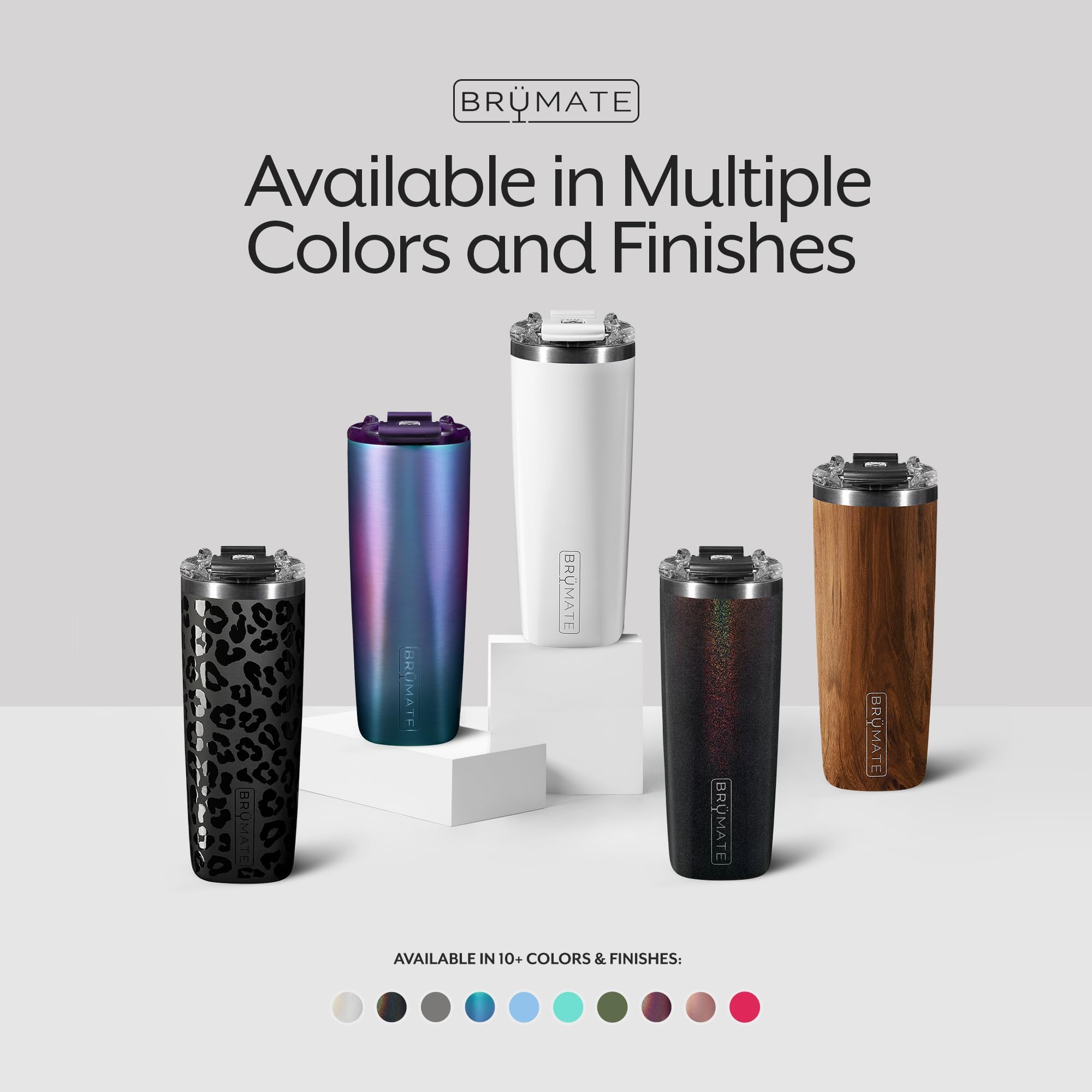 BrüMate Highball - 12oz 100% Leak-Proof Insulated Cocktail Tumbler - Double Wall Vacuum Stainless Steel - Shatterproof - Camping & Travel Tumbler & Cocktail Glass (Merlot)