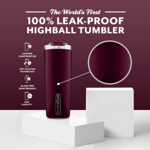 BrüMate Highball - 12oz 100% Leak-Proof Insulated Cocktail Tumbler - Double Wall Vacuum Stainless Steel - Shatterproof - Camping & Travel Tumbler & Cocktail Glass (Merlot)