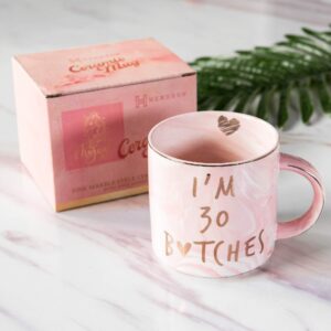 I'm 30 - Funny 30th Birthday Gifts for Women - Best Turning Thirty Year Old Birthday Gifts Ideas for Women, Wife, Mom, Daughter, Sister, Aunt, Best Friends, BFF, Coworkers, Her - Ceramic Coffee Cup