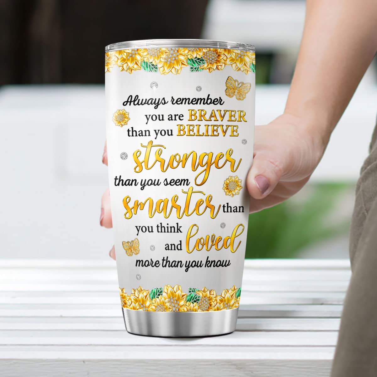 CUBICER Sunflower Tumbler 20 Oz With Lid Flower Stainless Steel Insulated Theme Coffee Travel Floral Mug Cup Drinking Glasses For Girls Mother Daughter Women On Holiday Birthday