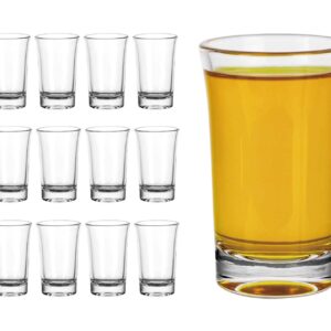 Ader Products Clear Shot Glasses - Set of 12-1.5 Ounce - Heavy Base Round Shooter Glass Set