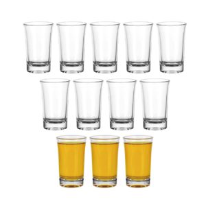 Ader Products Clear Shot Glasses - Set of 12-1.5 Ounce - Heavy Base Round Shooter Glass Set