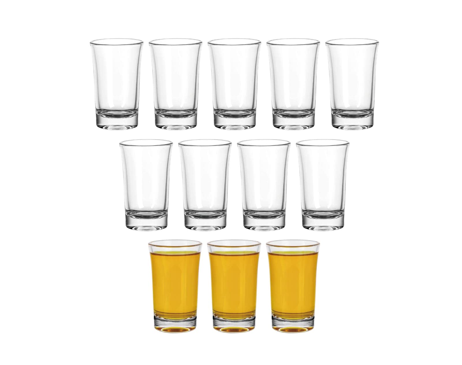 Ader Products Clear Shot Glasses - Set of 12-1.5 Ounce - Heavy Base Round Shooter Glass Set