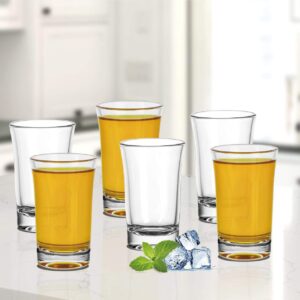 Ader Products Clear Shot Glasses - Set of 12-1.5 Ounce - Heavy Base Round Shooter Glass Set