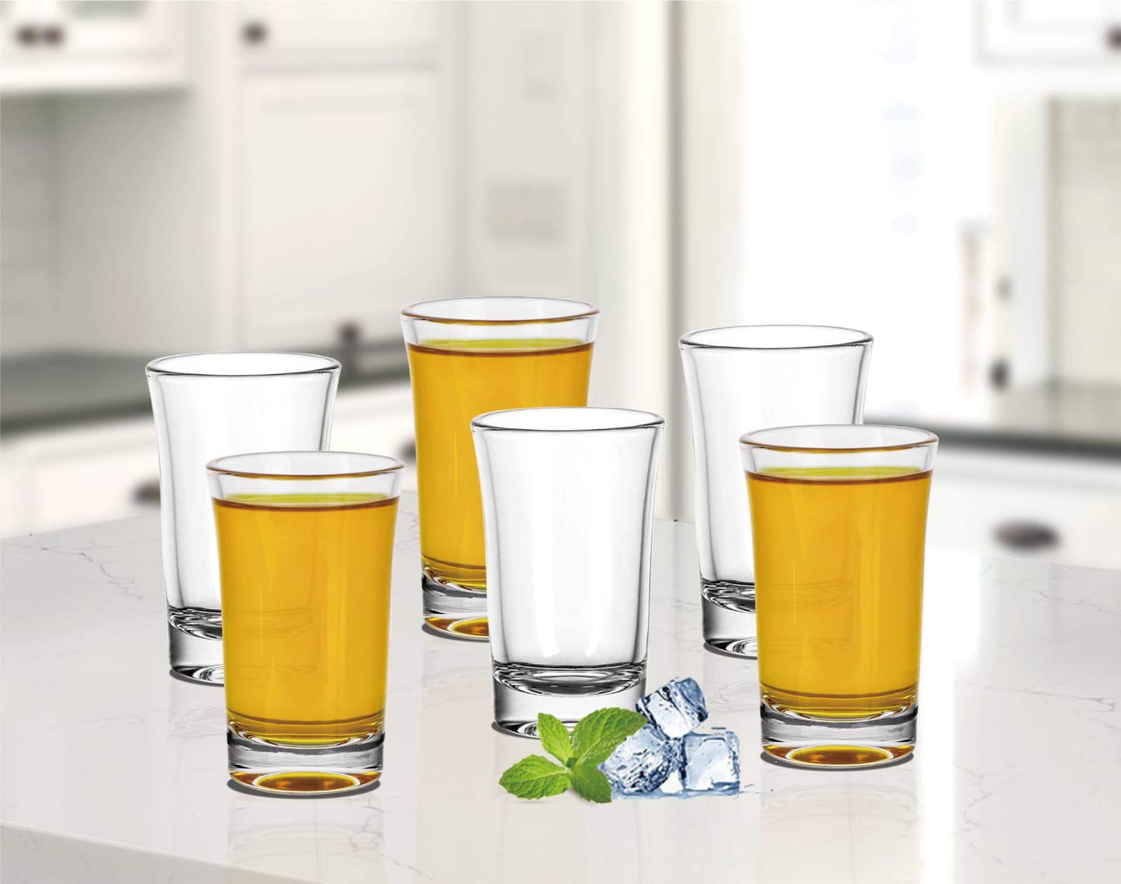 Ader Products Clear Shot Glasses - Set of 12-1.5 Ounce - Heavy Base Round Shooter Glass Set