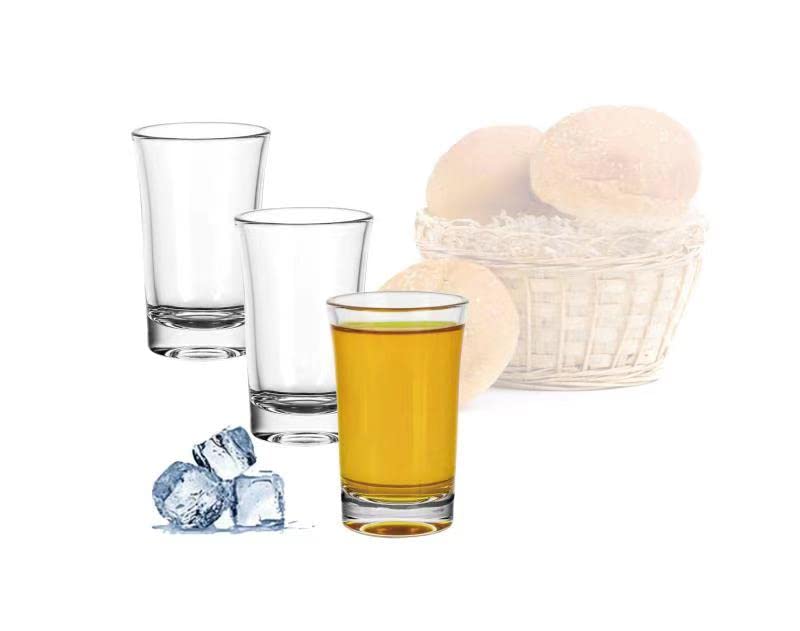 Ader Products Clear Shot Glasses - Set of 12-1.5 Ounce - Heavy Base Round Shooter Glass Set