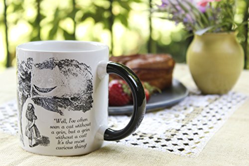 The Unemployed Philosophers Guild Disappearing Cheshire Cat Heat Transforming Color Changing Reveal Mug - Add Coffee and The Cheshire Cat Disappears Except for its Grin, Comes in a Fun Box