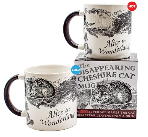 The Unemployed Philosophers Guild Disappearing Cheshire Cat Heat Transforming Color Changing Reveal Mug - Add Coffee and The Cheshire Cat Disappears Except for its Grin, Comes in a Fun Box