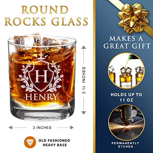 My Personal Memories, Custom Personalized Round Rocks Glass Tumbler - Wedding Party Groomsmen Father's Day - Engraved Monogrammed Drinkware Glassware Barware Etched