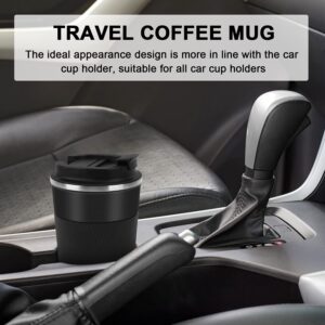 AZFUNN 12oz Travel Mug for Car with Leakproof Lid, Coffee Cup Insulated Double Walled Vacuum Stainless Steel Travel Tumbler for Keep Hot & Ice Coffee Tea Beer (Black)