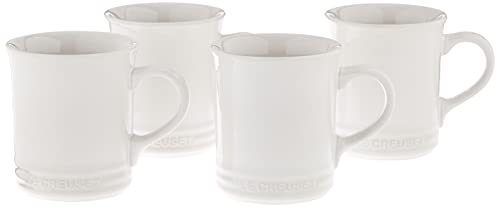 Le Creuset Stoneware Set of 4 Mugs, 14 oz. each, White