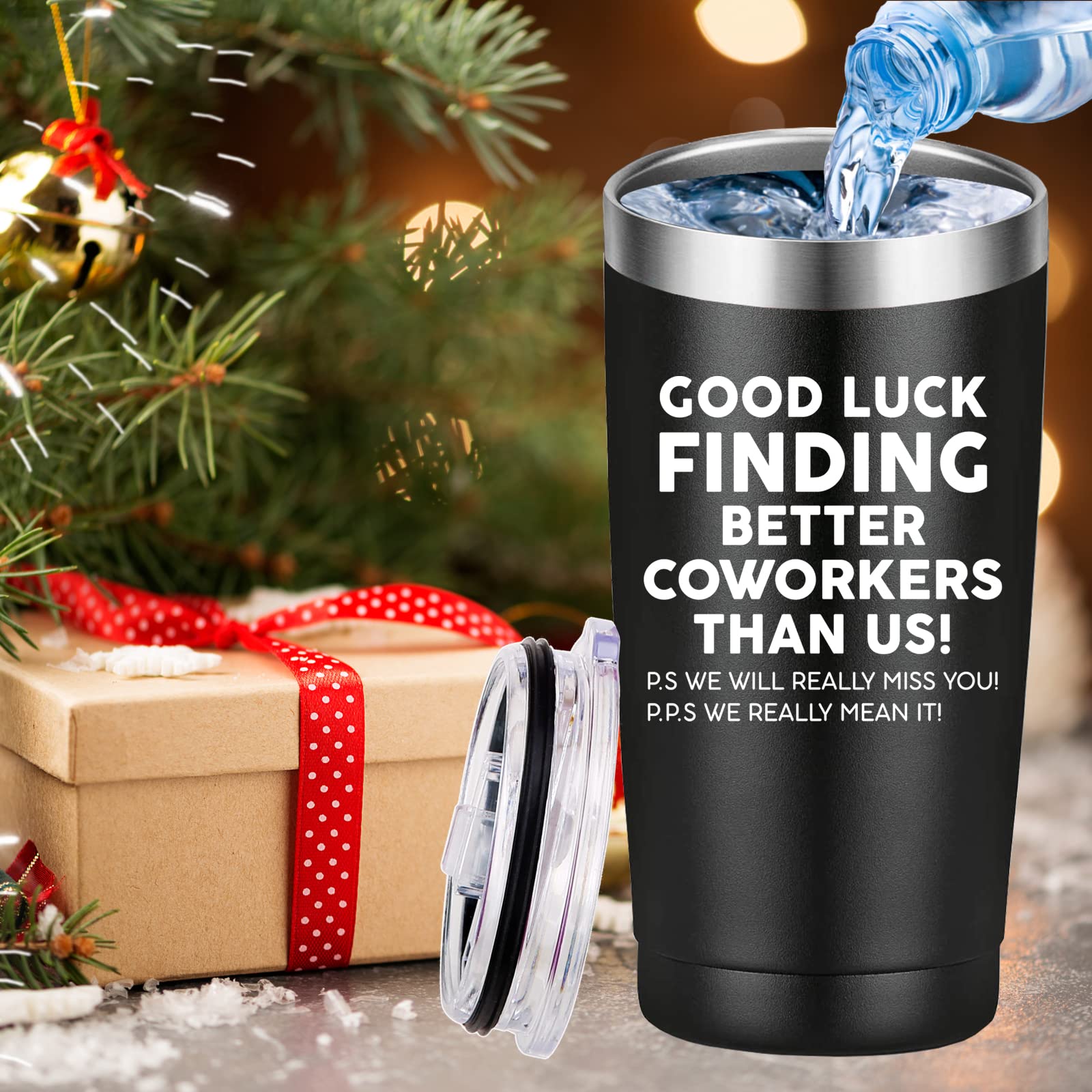 Mamihlap Good Luck Finding Better Coworker Than Us Travel Mug Tumbler.Coworker,Boss Day,Boss,Office Gifts,Leaving Appreciation Retirement Gifts for Boss Colleague Friend.(20 oz Black)