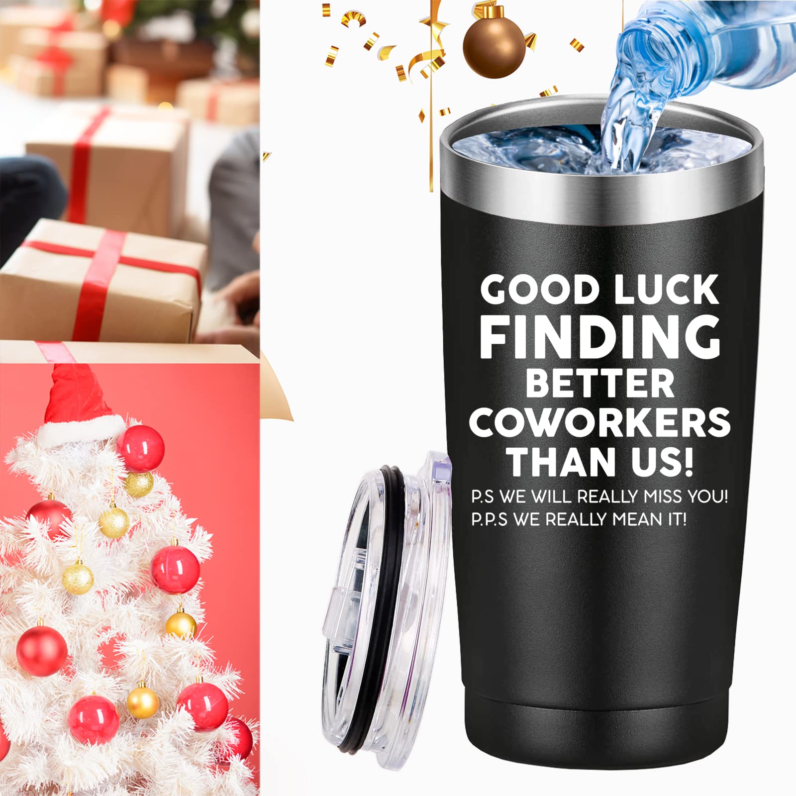 Mamihlap Good Luck Finding Better Coworker Than Us Travel Mug Tumbler.Coworker,Boss Day,Boss,Office Gifts,Leaving Appreciation Retirement Gifts for Boss Colleague Friend.(20 oz Black)