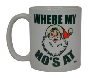 rogue river tactical funny coffee mug santa where my ho's at novelty cup great holiday xmas gift idea