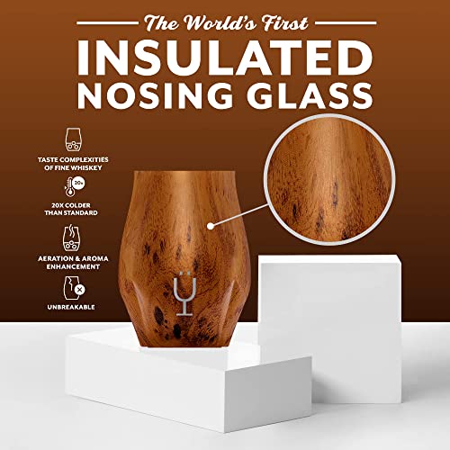 BrüMate NOS'R, Double-Wall Stainless Steel Whiskey Nosing Glass - 7 Oz (Walnut)