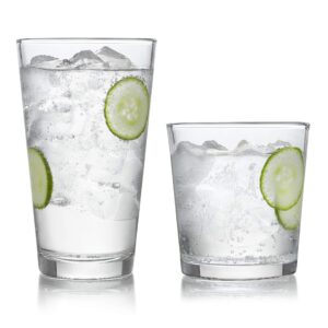 libbey preston 16-piece tumbler and rocks glass set