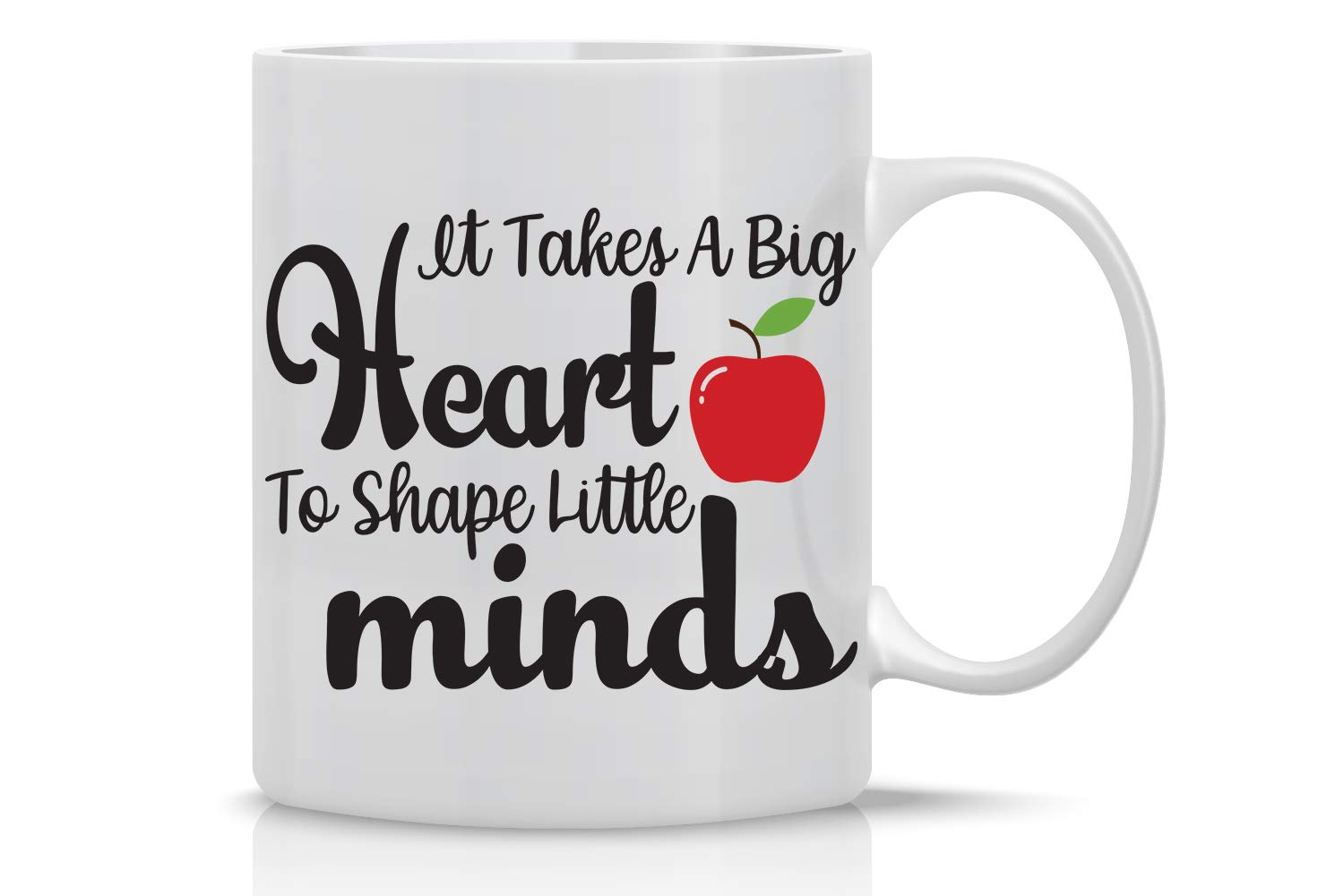 AW Fashions It Takes a Big Heart to Shape Little Minds 11oz Inspirational And Motivational Gifts for Women Teachers, Kindergarten, Pre-K, Elementary Birthday, Retirement, Appreciation Coffee Mug