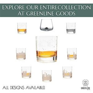 Greenline Goods Whiskey Glasses - 10 oz Tumbler Gift Set – Science of Whisky Glasses (Set of 2) Etched with Whiskey Chemistry Molecules | Old Fashioned Rocks Glass