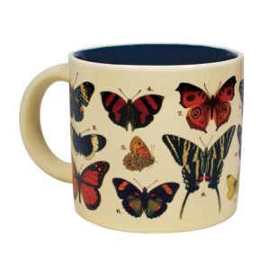 The Unemployed Philosophers Guild Butterfly Color Changing Heat Transforming Mug - Hot Coffee Reveals 18 Butterflies in Beautiful Colorful Detail, Comes in a Fun Box, 14oz.