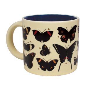 The Unemployed Philosophers Guild Butterfly Color Changing Heat Transforming Mug - Hot Coffee Reveals 18 Butterflies in Beautiful Colorful Detail, Comes in a Fun Box, 14oz.