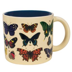 The Unemployed Philosophers Guild Butterfly Color Changing Heat Transforming Mug - Hot Coffee Reveals 18 Butterflies in Beautiful Colorful Detail, Comes in a Fun Box, 14oz.