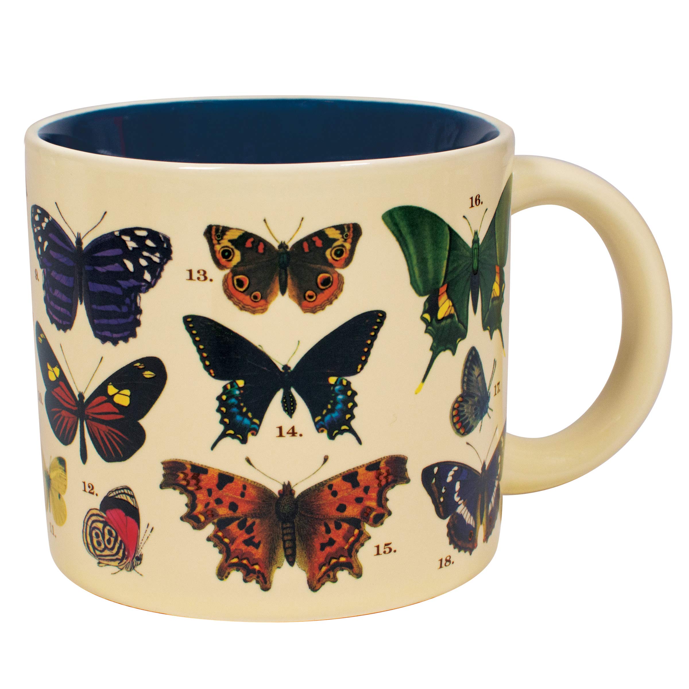 The Unemployed Philosophers Guild Butterfly Color Changing Heat Transforming Mug - Hot Coffee Reveals 18 Butterflies in Beautiful Colorful Detail, Comes in a Fun Box, 14oz.