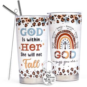 365fury christian gifts for women - religious gifts for women - inspirational gifts for women - birthday gifts for women, mom, friends- religious gifts - christian tumbler 20oz - religious travel mug