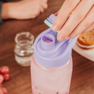 Hello Kitty Rainbow Treat And Stars Water Bottle W/Lid, Plastic