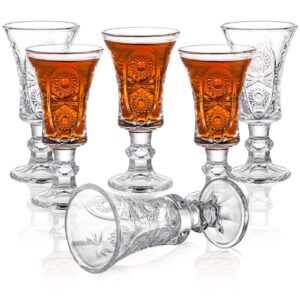 Youeon 12 Pack 1.2 Oz Shot Glasses Set, Clear Cordial Glasses, Fancy Shot Glasses, Mini Wine Glass with Heavy Base, Sherry Glasses Small Goblet Glasses for Tequila, Liquor, Whiskey, Vodka