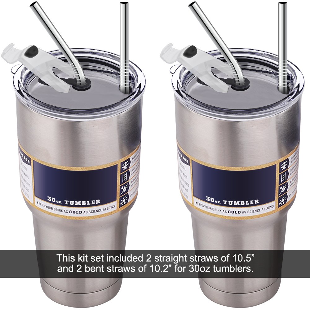 30 oz Tumbler Lids with Drinking Straws, Fits for YETI Rambler, Ozark Trail, Old Style Rtic (Launched before 2016) and More, SENHAI Spill-proof Splash