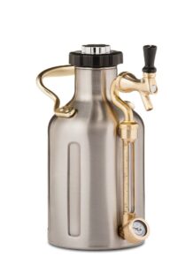 growlerwerks ukeg carbonated growler-great gift for beer lovers, 64 oz, stainless steel