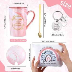 Hoolerry 3 Pcs Thank You Gifts for Women Inspirational Zipper Cosmetic Bag with Keychain Employee Appreciation Gifts(Cute Style)