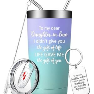 Fufendio Daughter in Law Gift Ideas - Christmas, Mothers Day Gifts for Daughter in Law from Mother in Law - Daughter in Law Tumbler Mug Cup 20oz