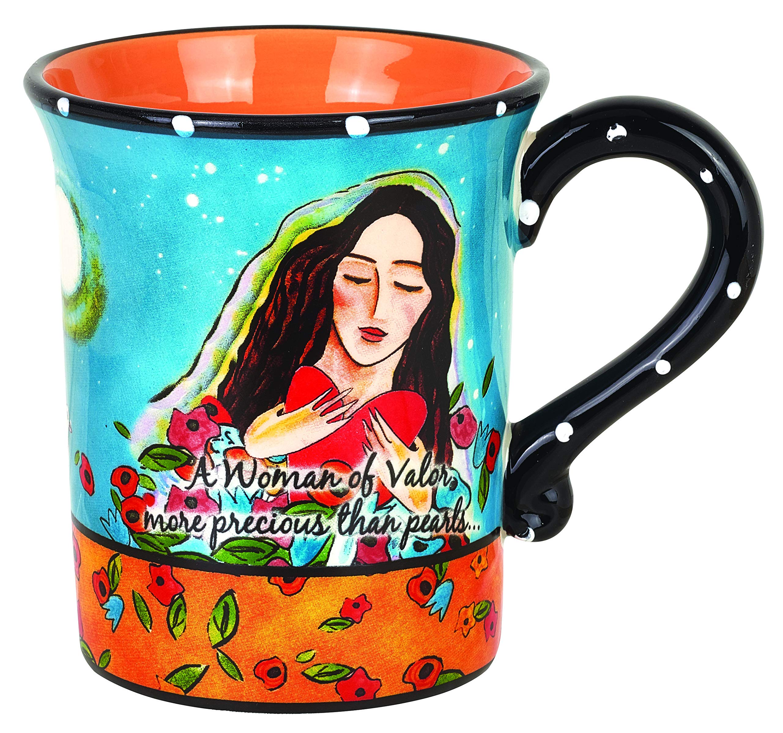 Aviv Judaica Woman of Valor Ceramic 12 oz Coffee Mug by Jessica Sporn Eishet Chayil Teacup Beloved Woman Novelty Drinking Cup Womens Day Judaica Gift for Mothers Day Valentines Day Wedding Anniversary