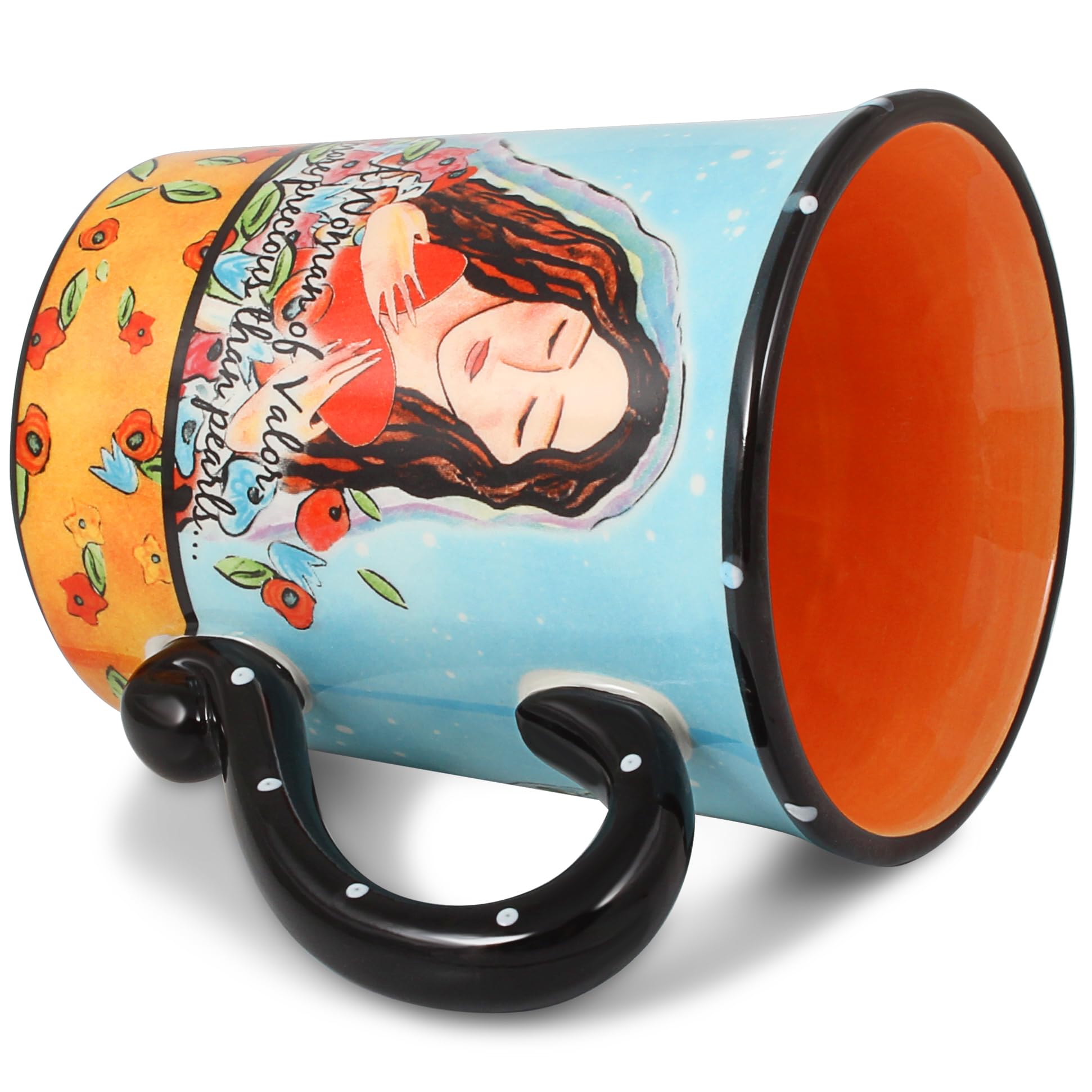 Aviv Judaica Woman of Valor Ceramic 12 oz Coffee Mug by Jessica Sporn Eishet Chayil Teacup Beloved Woman Novelty Drinking Cup Womens Day Judaica Gift for Mothers Day Valentines Day Wedding Anniversary