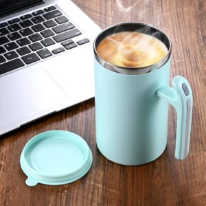 S+ Stainless Steel Self Stirring Mug Suitable for Coffee/Milk/fruit juice (Light Green)