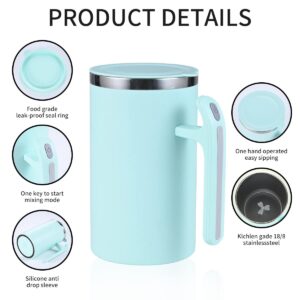 S+ Stainless Steel Self Stirring Mug Suitable for Coffee/Milk/fruit juice (Light Green)