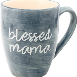 Mom Life Blessed Mama Navy Blue Large 20 oz Ceramic Coffee Mug Tea Cup, Blue