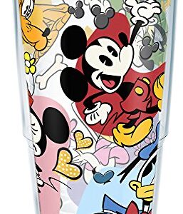 Tervis Disney - Classic Characters Tumbler with Wrap and Black Lid 24oz, Clear