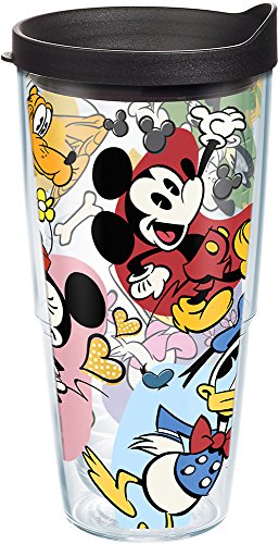 Tervis Disney - Classic Characters Tumbler with Wrap and Black Lid 24oz, Clear