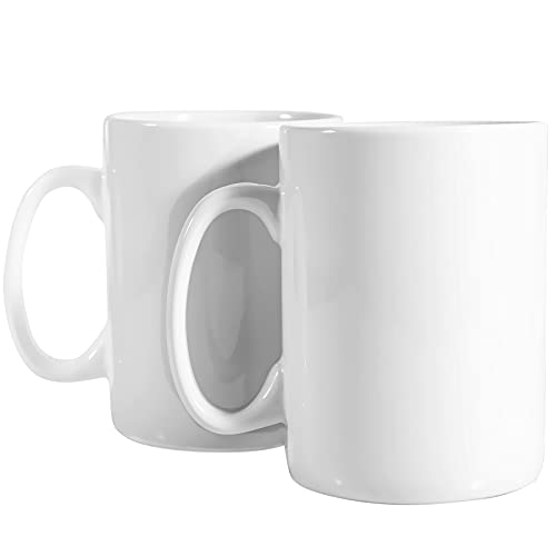 BYCNZB 30oz Super Large Ceramic Coffee Mugs Large Handles Set of 2 (White)