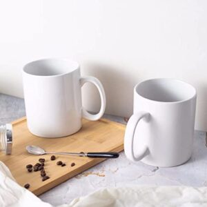 BYCNZB 30oz Super Large Ceramic Coffee Mugs Large Handles Set of 2 (White)