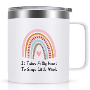 liqcool teacher appreciation gifts, teacher gifts for women, it takes a big heart to shape little minds gifts for teachers, teacher birthday back to school gifts, teacher mug(12oz)