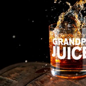 KLUBI Gifts for Grandpa - Grandpa Juice - 11oz Funny Whiskey/Cocktail Glass- Idea From Daughter, Fathers Day, Papa, New, For Birthday, Grandson, Grandchildren, Granddaughter, Grandkids