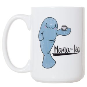 Mana-Tea Funny Manatee Mug - 15oz Deluxe Double-Sided Coffee Tea Mug