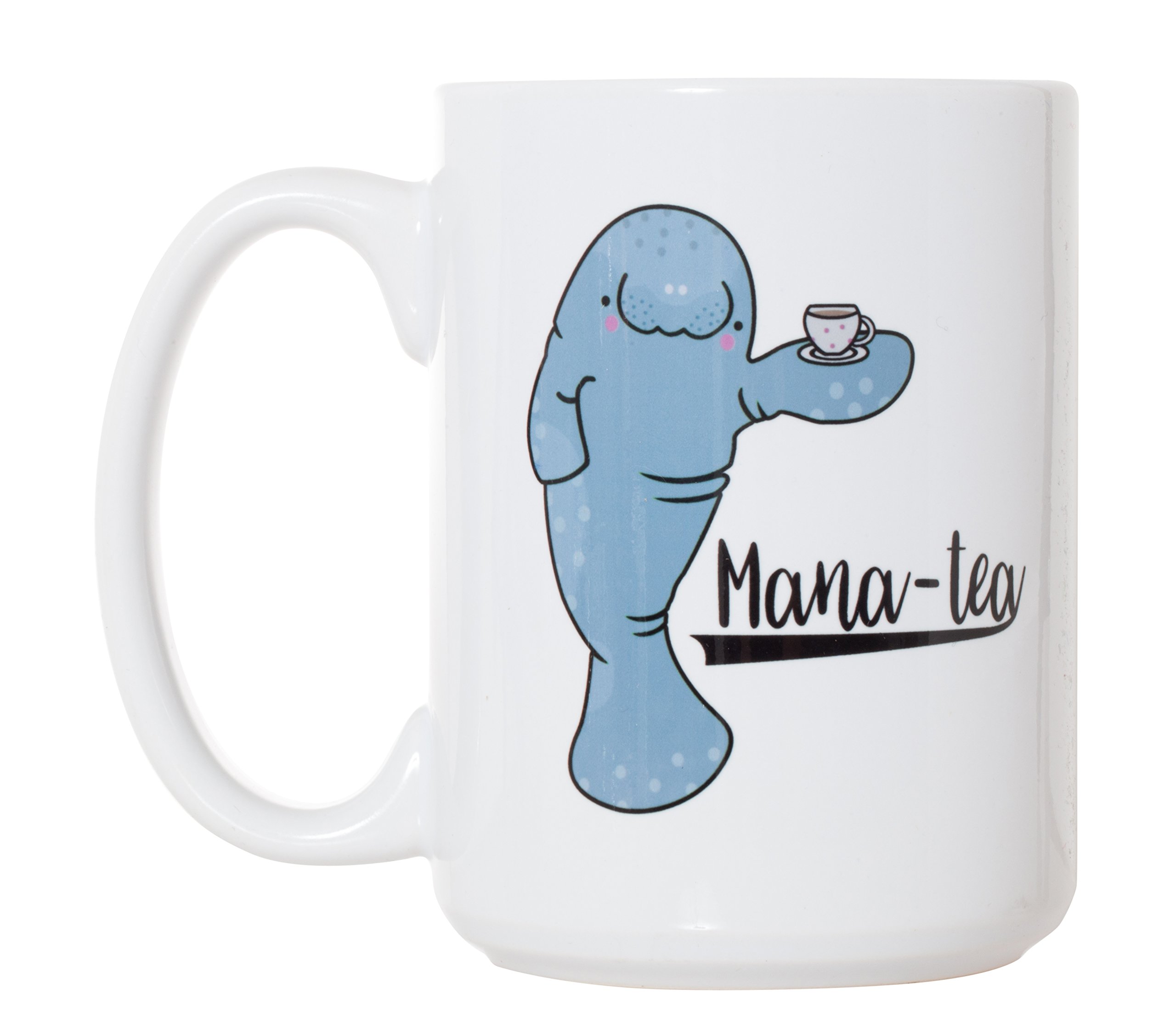 Mana-Tea Funny Manatee Mug - 15oz Deluxe Double-Sided Coffee Tea Mug