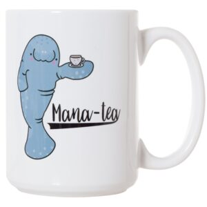 Mana-Tea Funny Manatee Mug - 15oz Deluxe Double-Sided Coffee Tea Mug