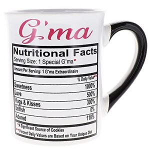 cottage creek g-ma mug, large 16oz. ceramic gma coffee mug, g'ma grandma gifts